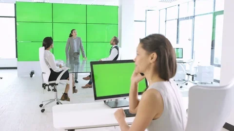 4K Business team in a meeting in modern ... | Stock Video | Pond5