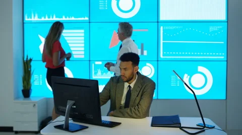 4K Business team in modern office with l... | Stock Video | Pond5