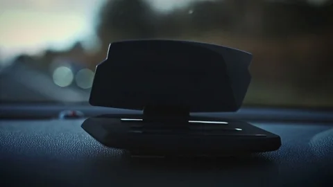 4k Car Driving with HUD Navigator in the... | Stock Video | Pond5