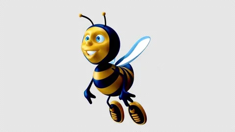 4K cartoon animation of a fun Bee with a... | Stock Video | Pond5