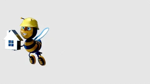 4K cartoon animation of a fun Bee with a... | Stock Video | Pond5