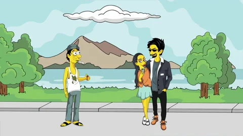 4k cartoon where girl wearing a skirt ma... | Stock Video | Pond5