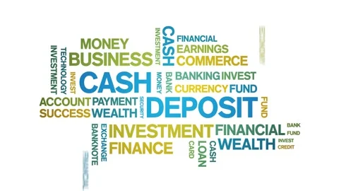 4k Cash Deposit Animated Tag Word Cloud,... | Stock Video | Pond5