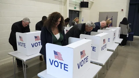 4K: Caucasian Woman Voting at Polling Pl... | Stock Video | Pond5
