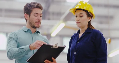 4K Cheerful industrial management team l... | Stock Video | Pond5