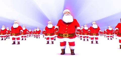 4k Christmas animation clip of many Sant... | Stock Video | Pond5