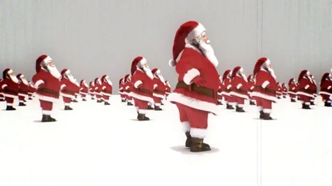 4k Christmas animation clip of many Sant... | Stock Video | Pond5