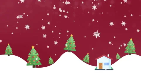 4K Christmas Animation - Red Background | Stock Video | Pond5