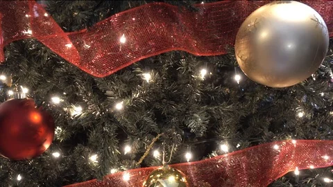 4K Christmas Tree Closeup With Decoratio... | Stock Video | Pond5