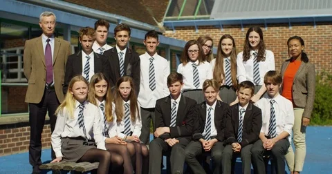 4K Class portrait goofy students & teach... | Stock Video | Pond5