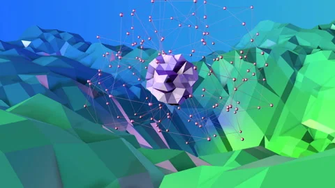 4k clean low poly animated background in... | Stock Video | Pond5