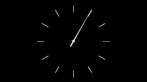 4K clock spinning, watch animation on bl... | Stock Video | Pond5