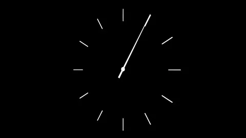 4K clock spinning, watch animation on bl... | Stock Video | Pond5