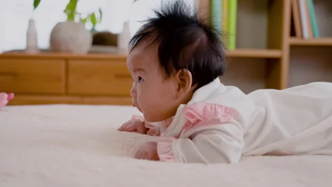 4K, Close Up Asian girl lying face down ... | Stock Video | Pond5