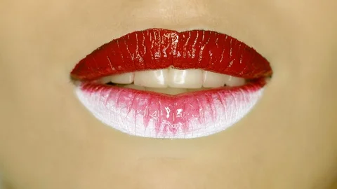 4K Close Up of beautiful woman lips with... | Stock Video | Pond5