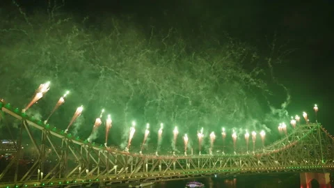4K Close View Of Exploding Fireworks On ... | Stock Video | Pond5