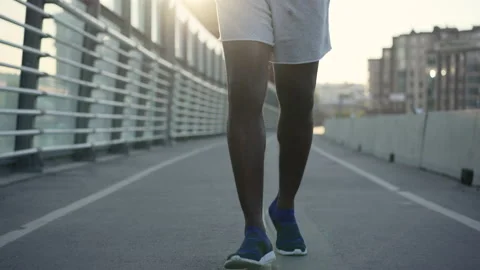 4k Closeup of male athlete is running an... | Stock Video | Pond5