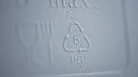4k Closeup view of 6 ps recycle sign and... | Stock Video | Pond5