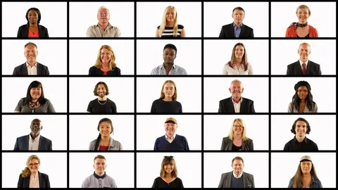 4K: Collage of Multiple people portraits... | Stock Video | Pond5