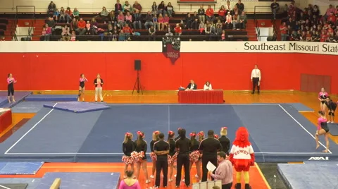 4K college gymnastic floor routine real ... | Stock Video | Pond5