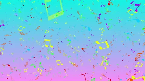 4k Color Music Notes. Looped Background | Stock Video | Pond5
