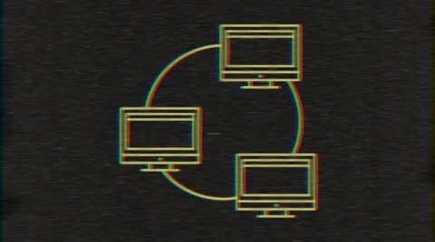 4k - Computer network Vhs effect with di... | Stock Video | Pond5