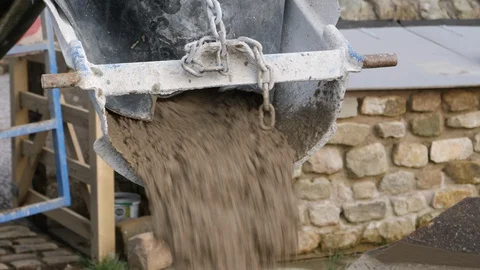 4K: Concrete pouring down shoot from Cem... | Stock Video | Pond5