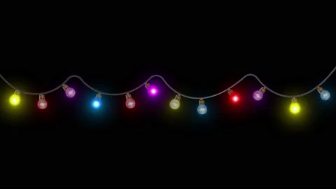 4K Corner light bulb string frame and bo... | Stock Video | Pond5