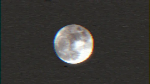 4k - Creepy Moon with VHS effect with di... | Stock Video | Pond5