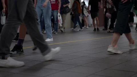 4K, Crowd group of people on shopping ce... | Stock Video | Pond5