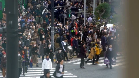 4K Crowd of pedestrian crossing in Shibu... | Stock Video | Pond5