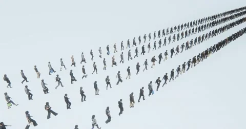 4k Crowd Of People walking turned into a... | Stock Video | Pond5