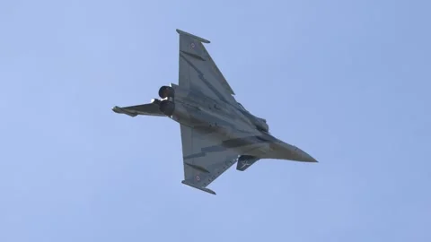 4K: Dassault Rafale fighter solo display... | Stock Video | Pond5