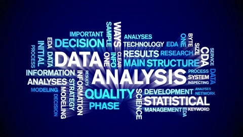 4k Data Analysis Animated Tag Word Cloud... | Stock Video | Pond5