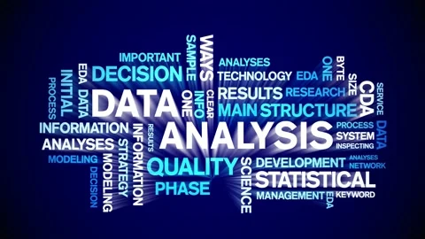 4k Data Analysis Animated Tag Word Cloud... | Stock Video | Pond5