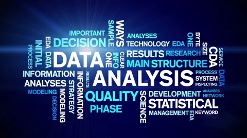 4k Data Analysis Animated Tag Word Cloud... | Stock Video | Pond5