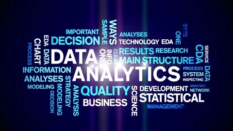 4k Data Analytics Animated Tag Word Clou... | Stock Video | Pond5