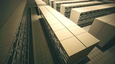 4K Data Center Server Room 3D Animation ... | Stock Video | Pond5