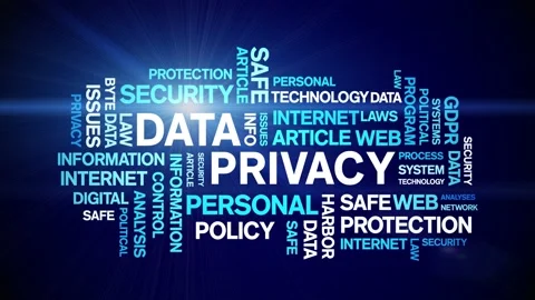 4k Data Privacy Animated Tag Word Cloud,... | Stock Video | Pond5