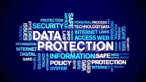 4k Data Protection Animated Tag Word Clo... | Stock Video | Pond5
