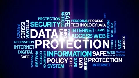 4k Data Protection Animated Tag Word Clo... | Stock Video | Pond5