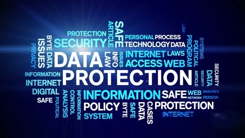 4k Data Protection Animated Tag Word Clo... | Stock Video | Pond5
