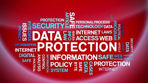 4k Data Protection Animated Tag Word Clo... | Stock Video | Pond5
