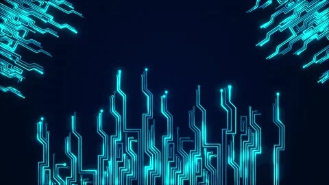 4K Data running across screen in circuit... | Stock Video | Pond5