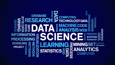 4k Data Science Animated Tag Word Cloud,... | Stock Video | Pond5