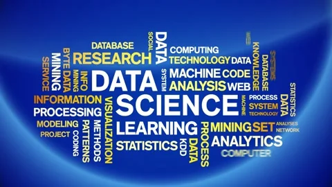 4k Data Science Animated Tag Word Cloud,... | Stock Video | Pond5