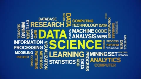 4k Data Science Animated Tag Word Cloud,... | Stock Video | Pond5