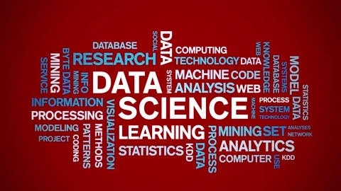 4k Data Science Animated Tag Word Cloud,... | Stock Video | Pond5