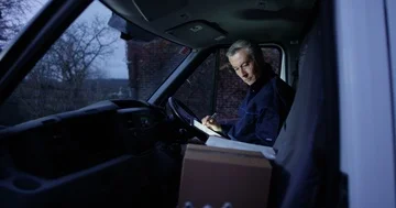 4K Delivery driver checking the paperwor... | Stock Video | Pond5