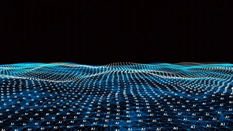 4k Digital blue Wave of particles with A... | Stock Video | Pond5